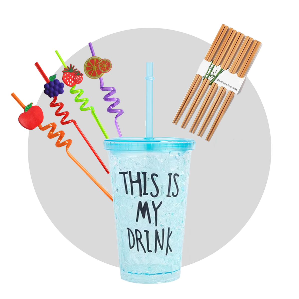 Straw Glass & Chopstick – KK Mart
