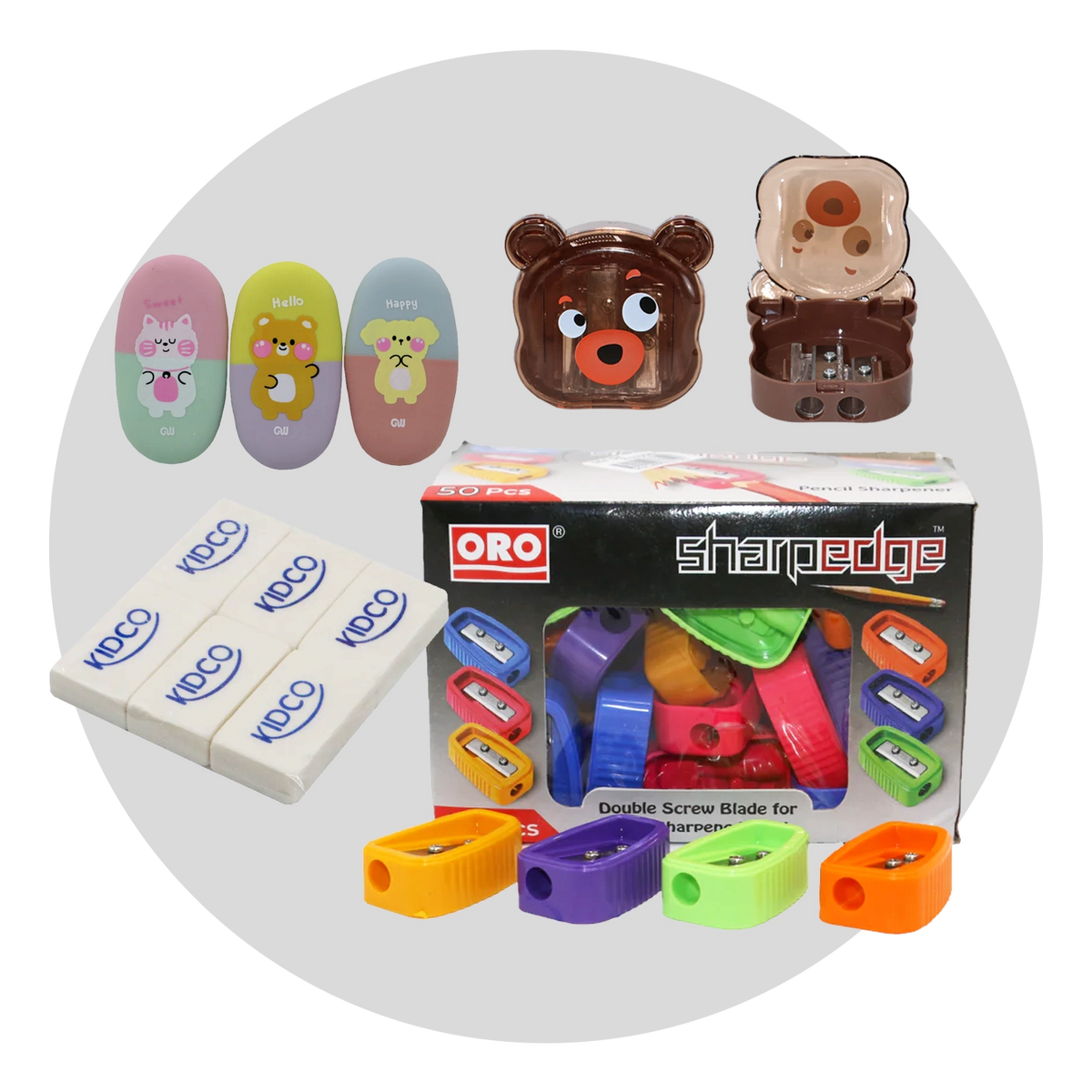 sharpener & eraser – KK Mart