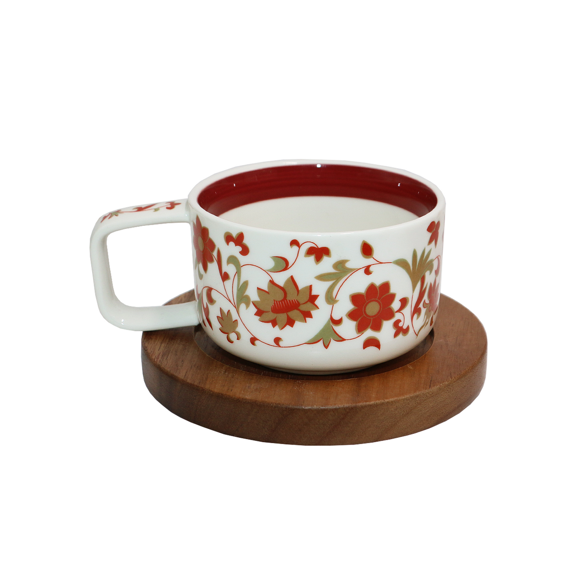 ceramic mug & wood coaster china – KK Mart