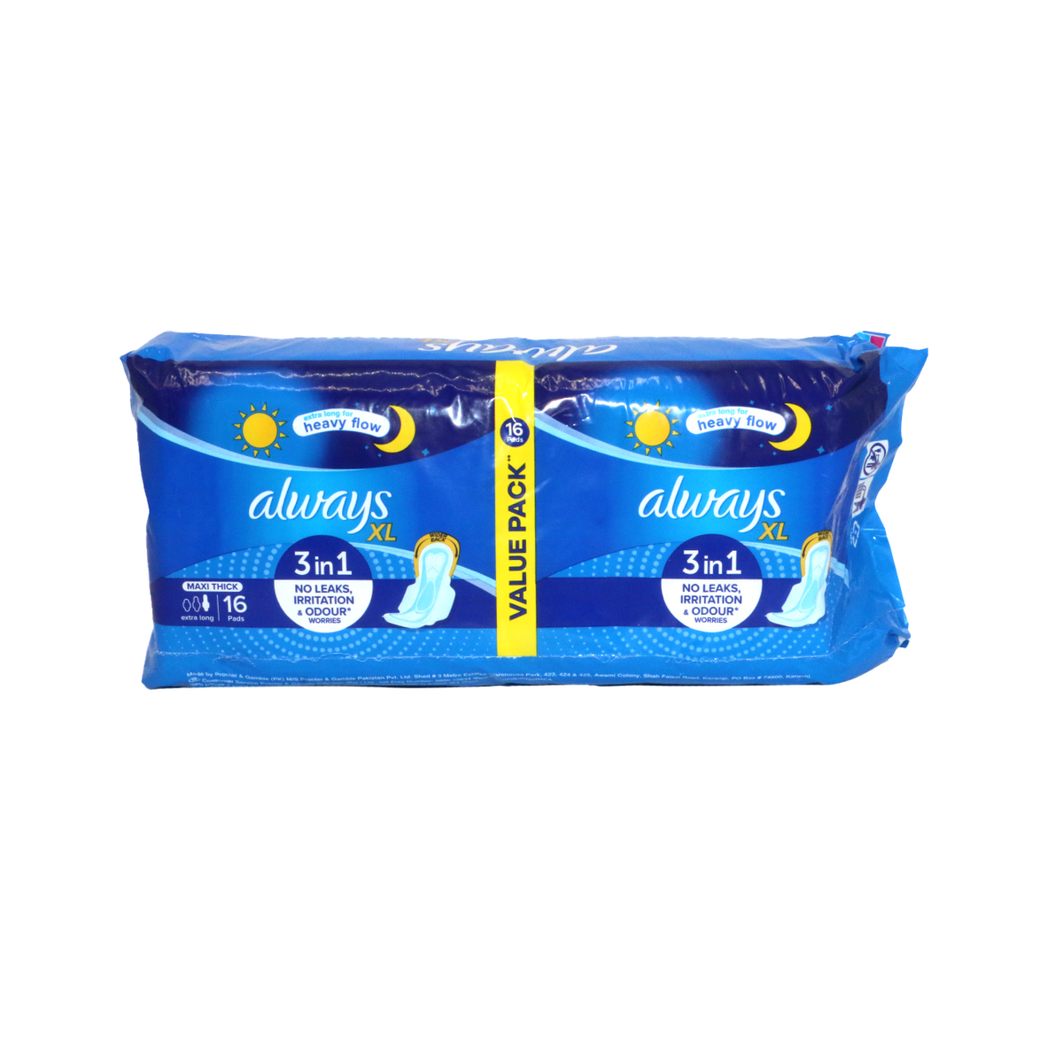 always pad maxi thick sanitary pads extra long value pack 16 pc – KK Mart