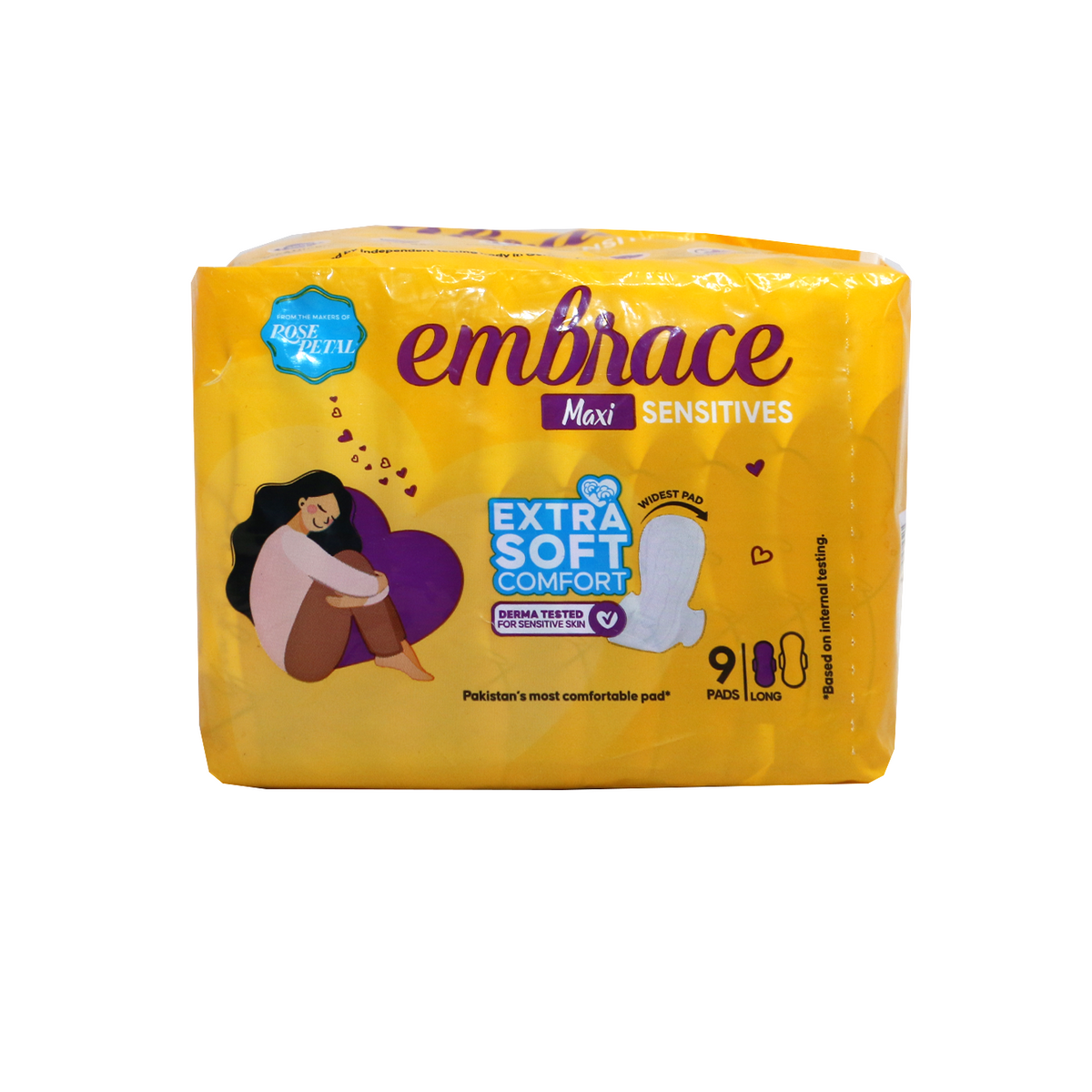 embrace pad maxi sensitives long 9pc – KK Mart