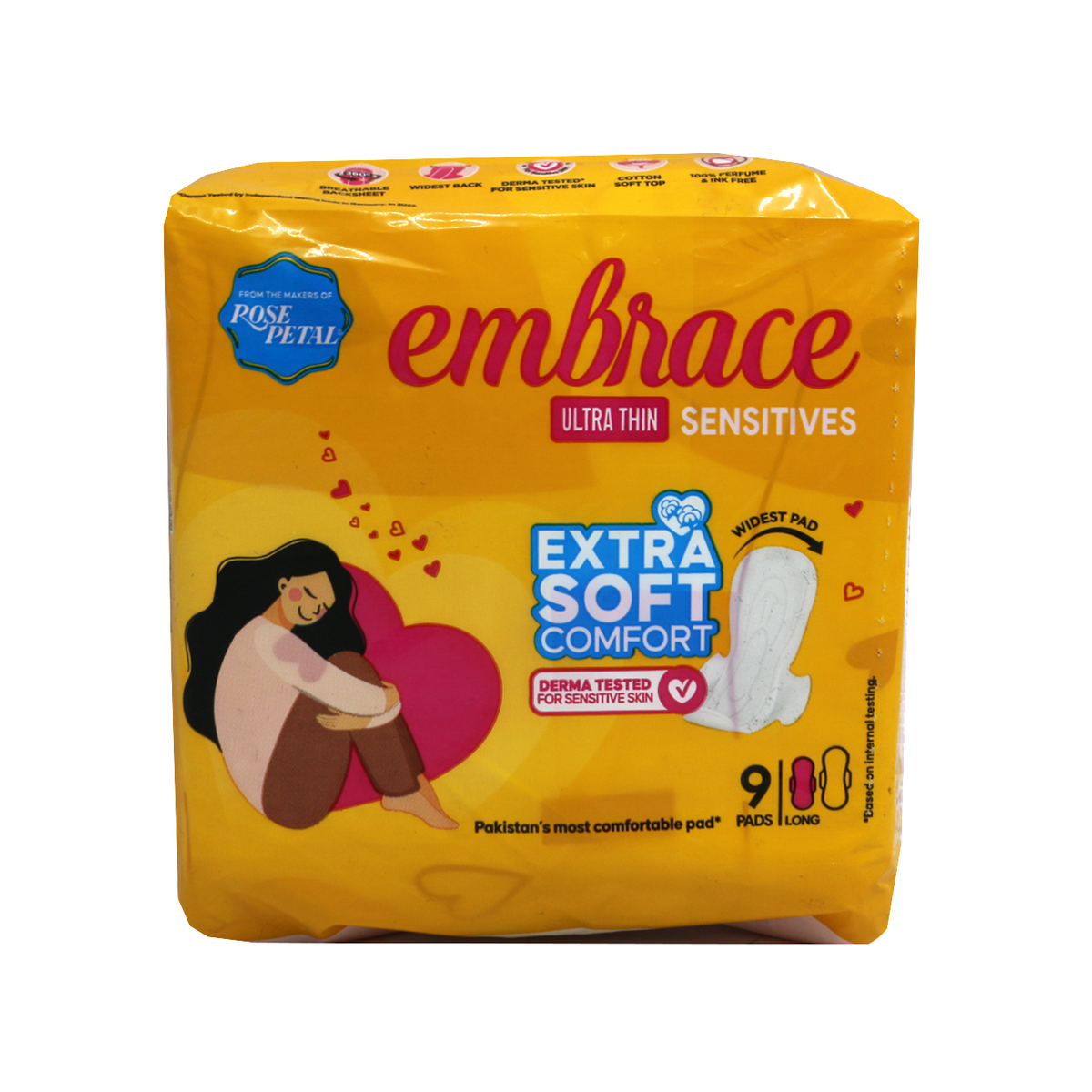 embrace pad ultra thin sensitives 9pc – KK Mart