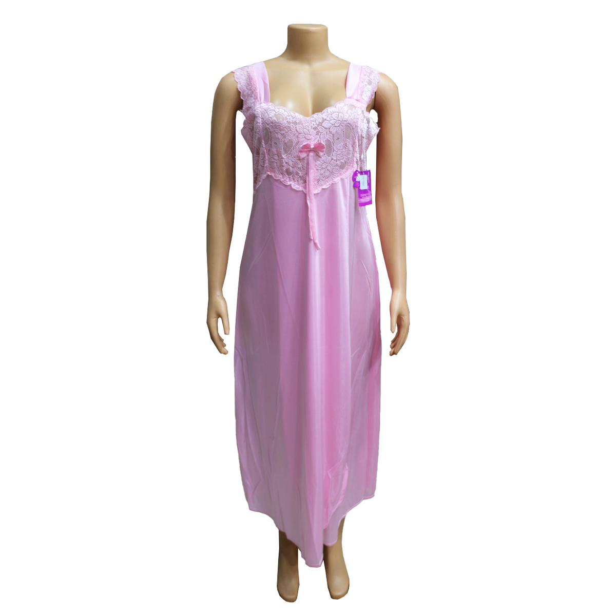 nighty silk long 1 pc baby pink – KK Mart