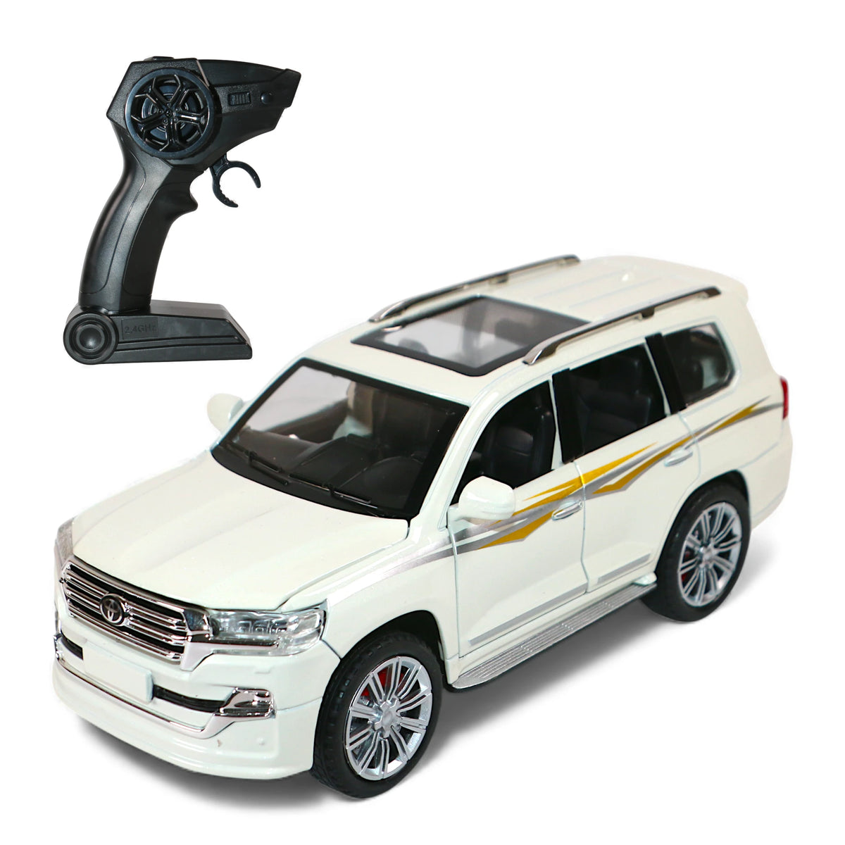 remote control metal toyota land cruiser v8 1:24 chargeable with light ...