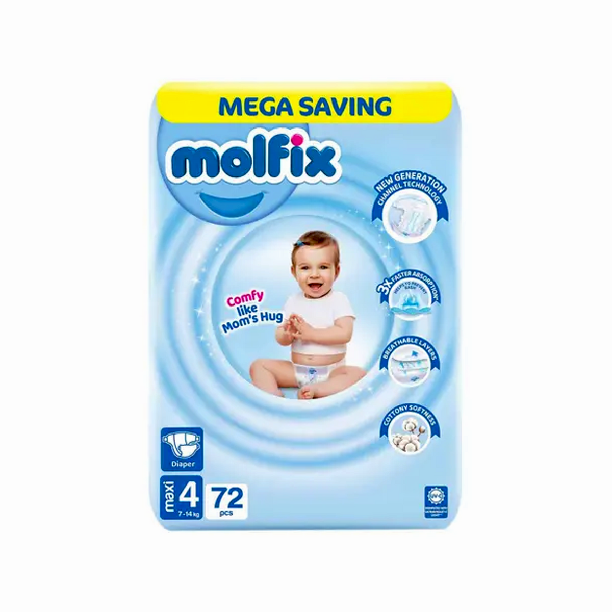 molfix diaper mega maxi 4 72pc – KK Mart