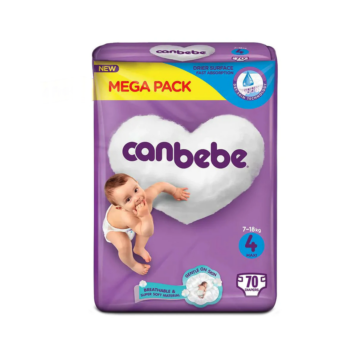 canbebe diaper mega pack maxi 4 70pc – KK Mart