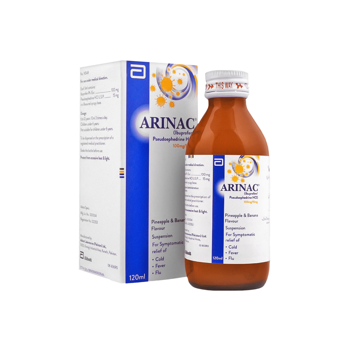 syp arinac 100mg/15mg 120ml abbot – KK Mart