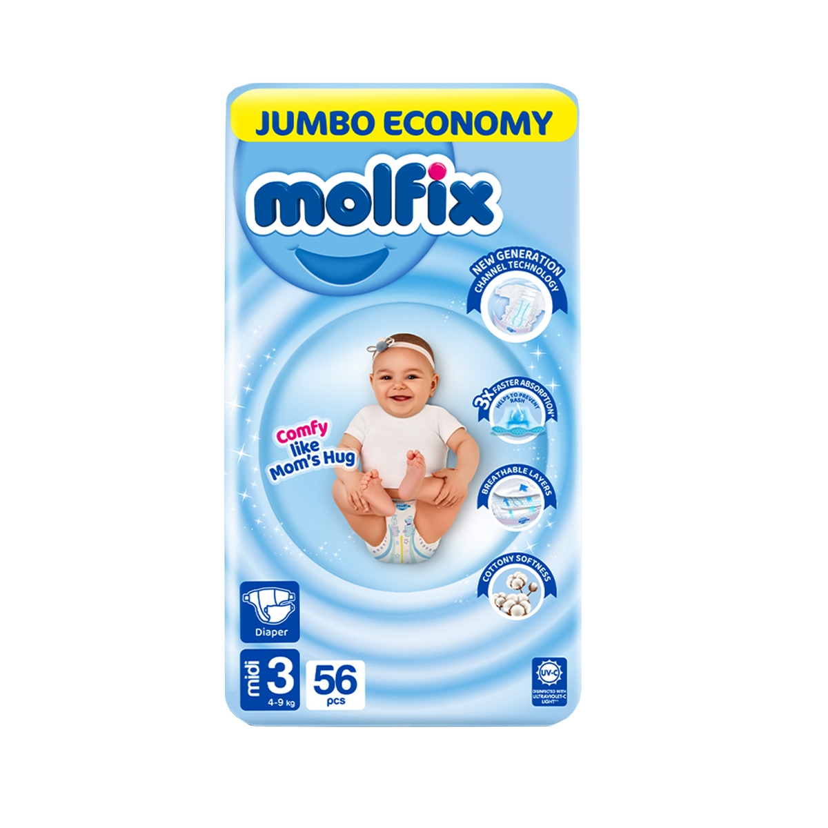molfix diaper jumbo midi m-3 56pc – KK Mart